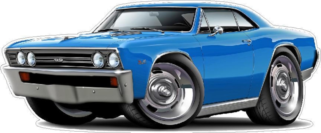 1967 Chevelle Decal: Vintage Cartoon Muscle Car Wall Art - Etsy