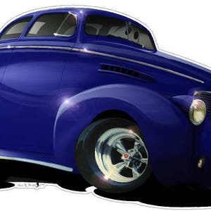 1939 Chevy Classic Car Wall Decal Removable Vinyl Wall Sticker Man Cave ...