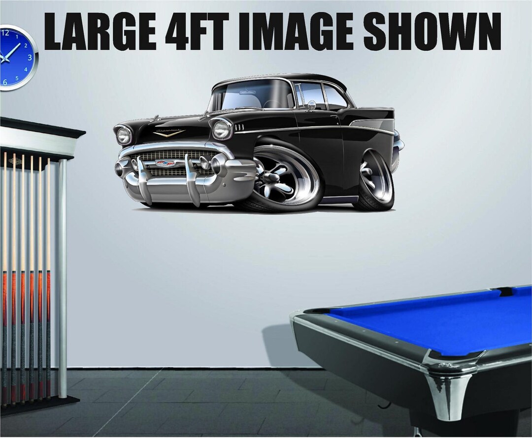 Classic 1957 Chevy Hotrod Vinyl Decal Wall Graphic Officially Licensed ...