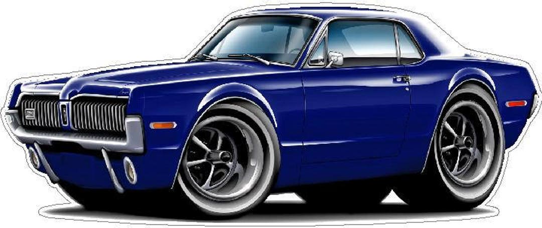 1968 Mercury Cougar Wall Decal: Classic Car Vinyl Man Cave Decor - Etsy