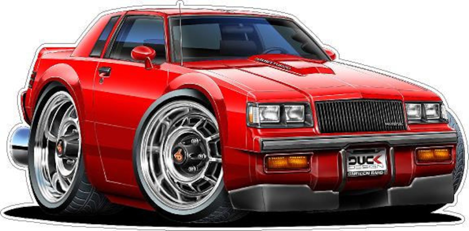 1987 Buick Grand National Cartoon Car Vinyl Wall Decal - Etsy