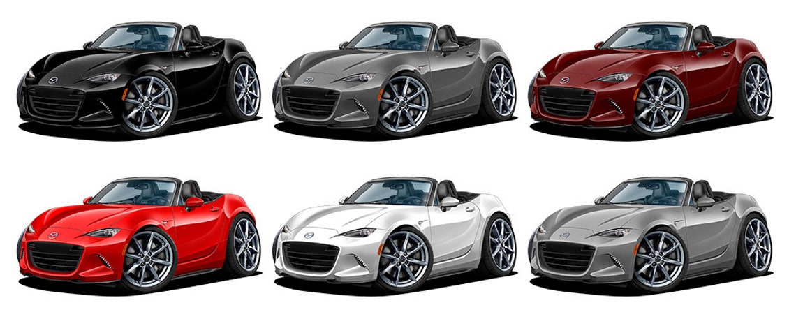 Miata Wall Decal: Cartoon Car Graphic Poster Cling - Etsy
