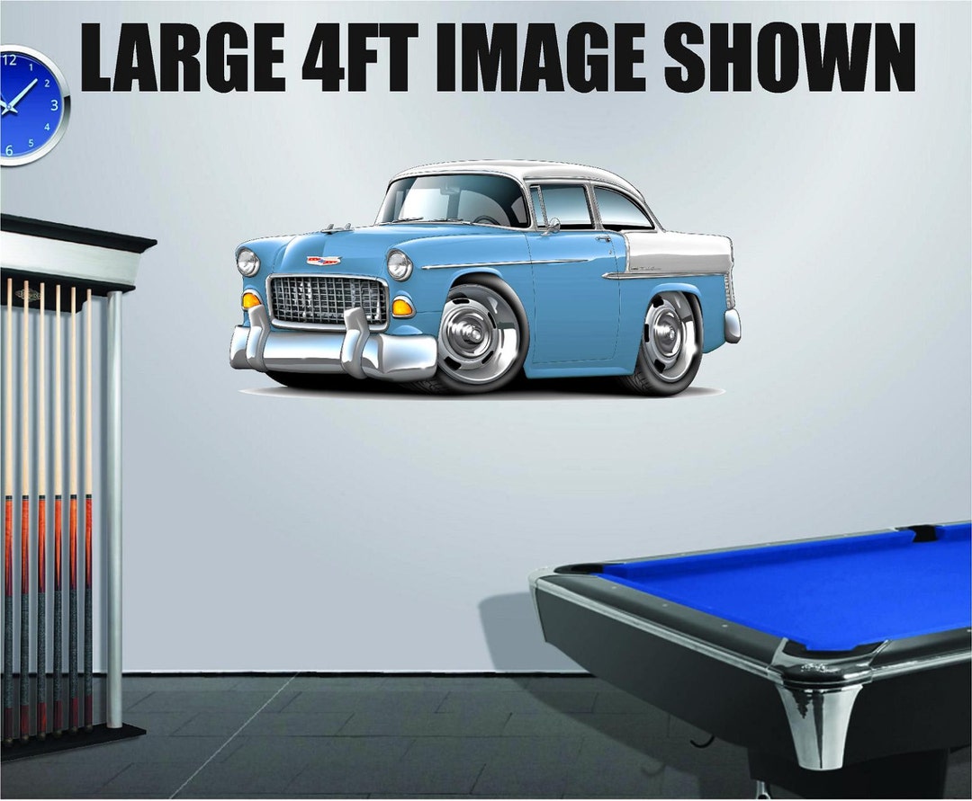 1955 Chevy Bel Air 283 Hotrod Truck Vinyl Decal Wall Graphic Custom Art ...