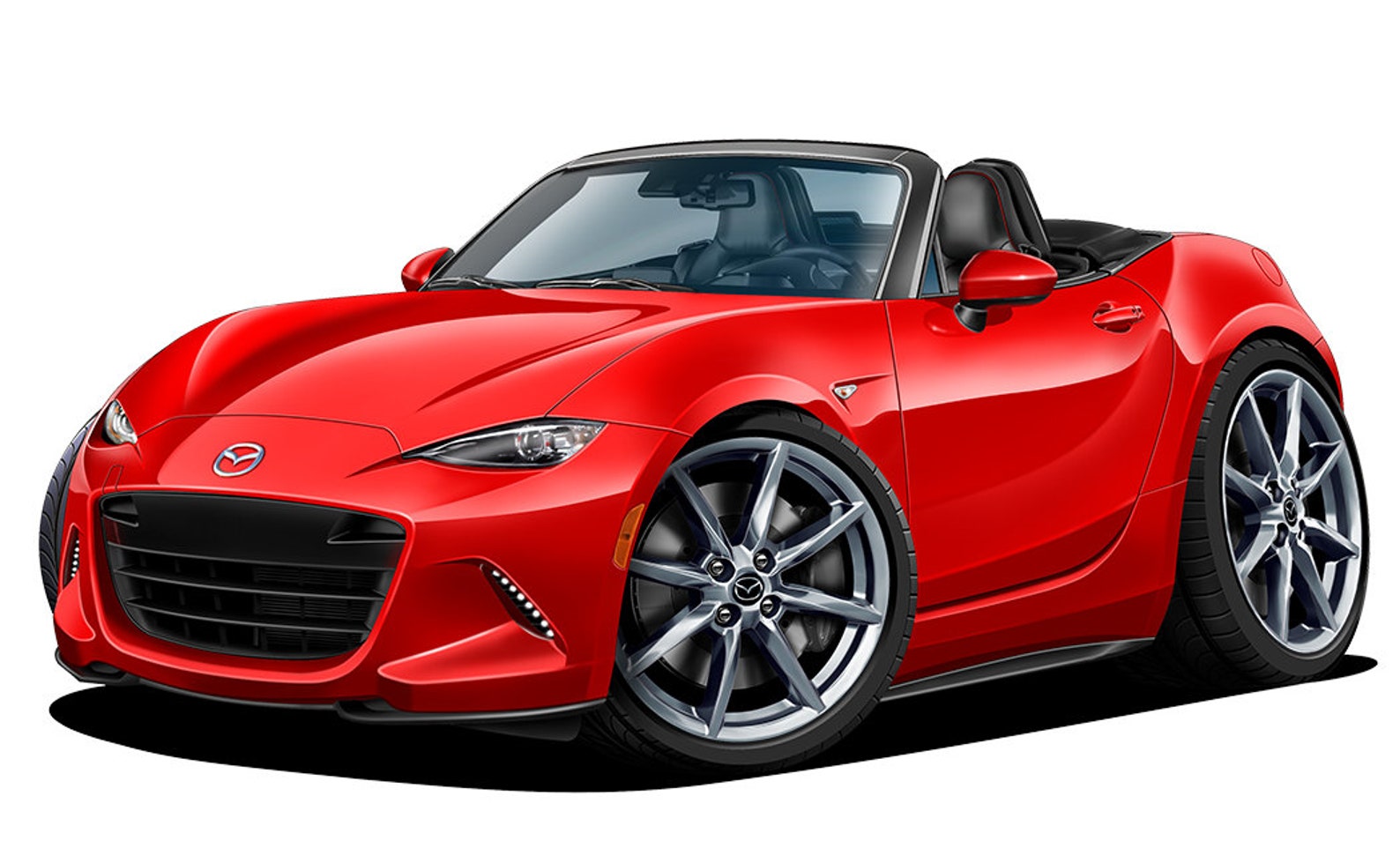 Miata Wall Decal: Cartoon Car Graphic Poster Cling - Etsy