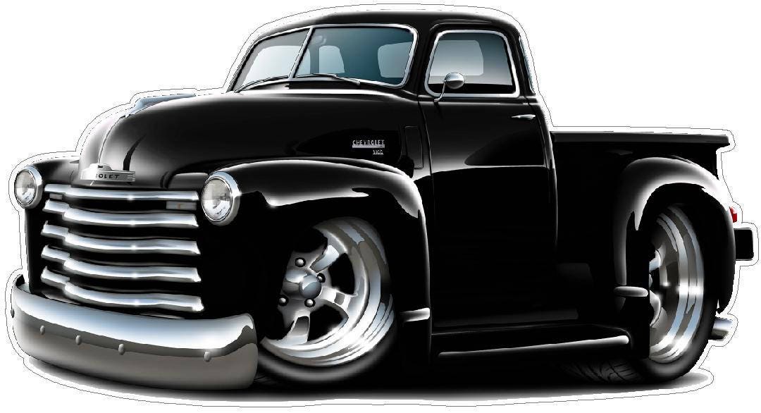 1950s Chevy Truck Wall Decal: Classic Cartoon Car Vinyl Sticker - Etsy