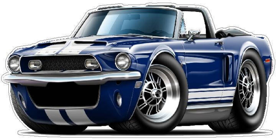 Classic Car Wall Decals 1968 Shelby GT500, Man Cave Decor, Car Wall ...