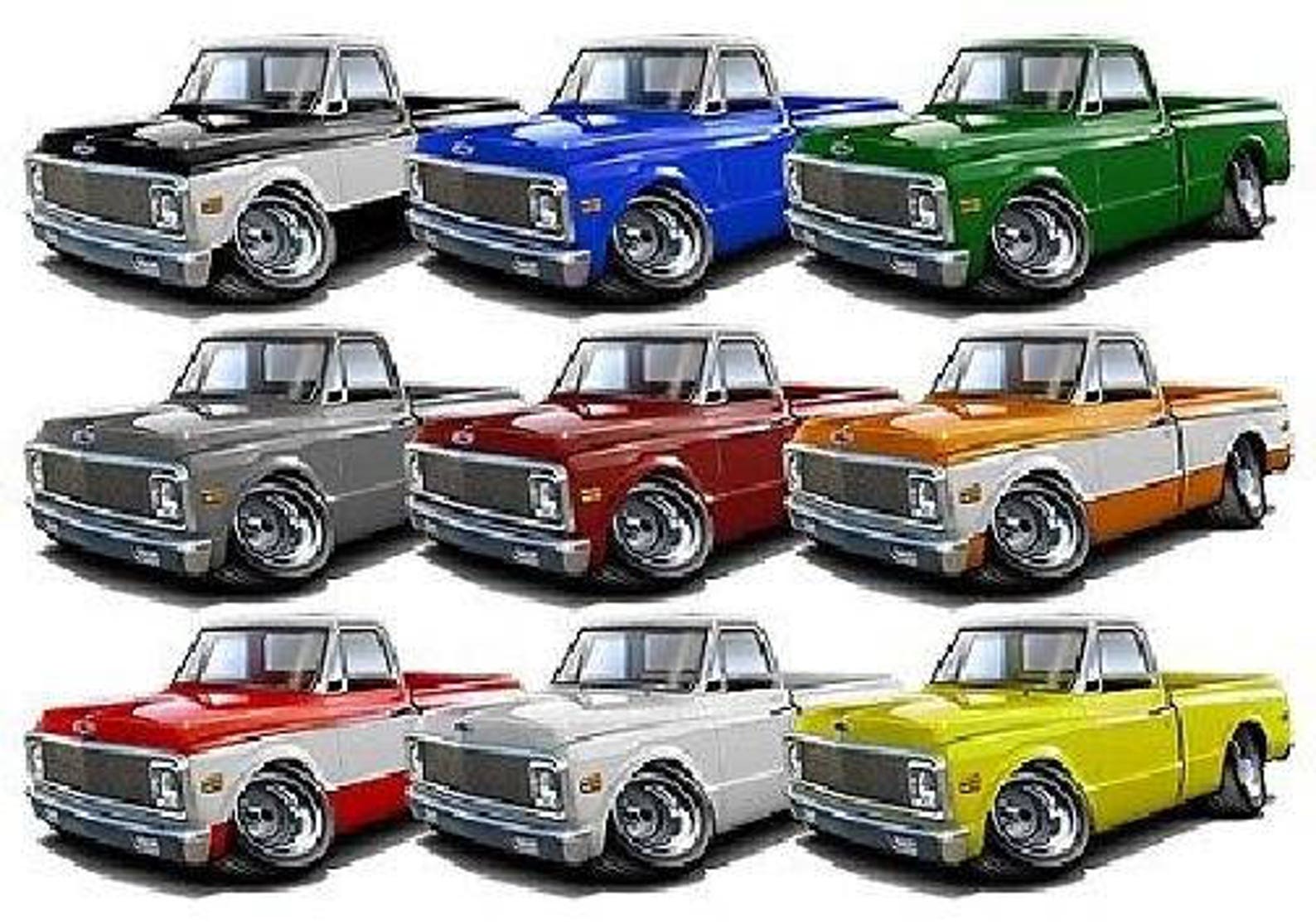 Chevy C-10 Fleetside Wall Decal: 1970s Classic Truck Mural - Etsy
