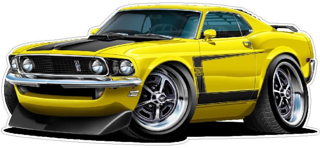 1969 Ford Mustang BOSS 302 Vinyl Decal: Officially Licensed Wall Art - Etsy