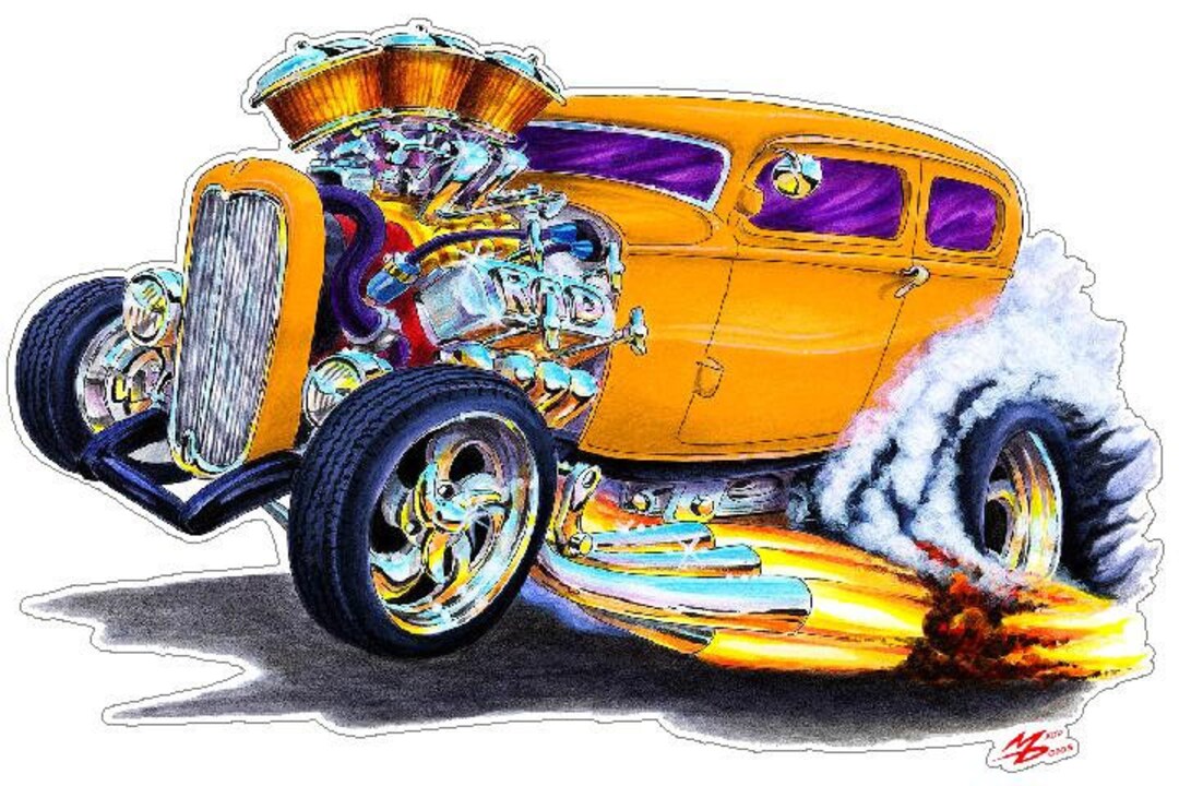 1930s Hotrod Classic Car Vintage Vinyl Decal Wall Graphic Custom Art ...