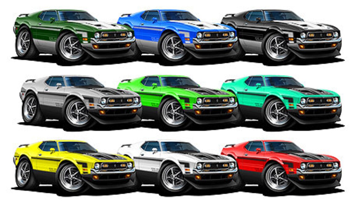 1971 Ford Mustang BOSS 351 Vinyl Decal: Officially Licensed Wall Art - Etsy