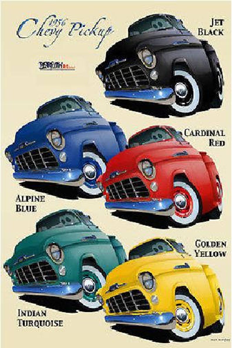 1956 Chevy Pickup Truck Wall Decal: Removable Vinyl Man Cave Art (2ft ...