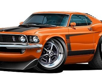 1971 FORD MUSTANG BOSS 351 Vinyl Decal Wall Graphic Officially | Etsy