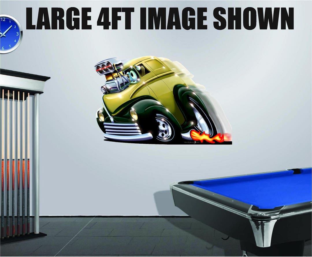 DB 1948 Panel Hot Rod Wall Decal Long Graphic Vinyl Art Cartoon Classic ...