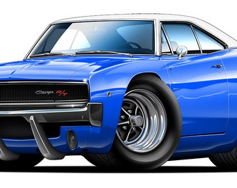 1969 Dodge Charger Cartoon Clipart