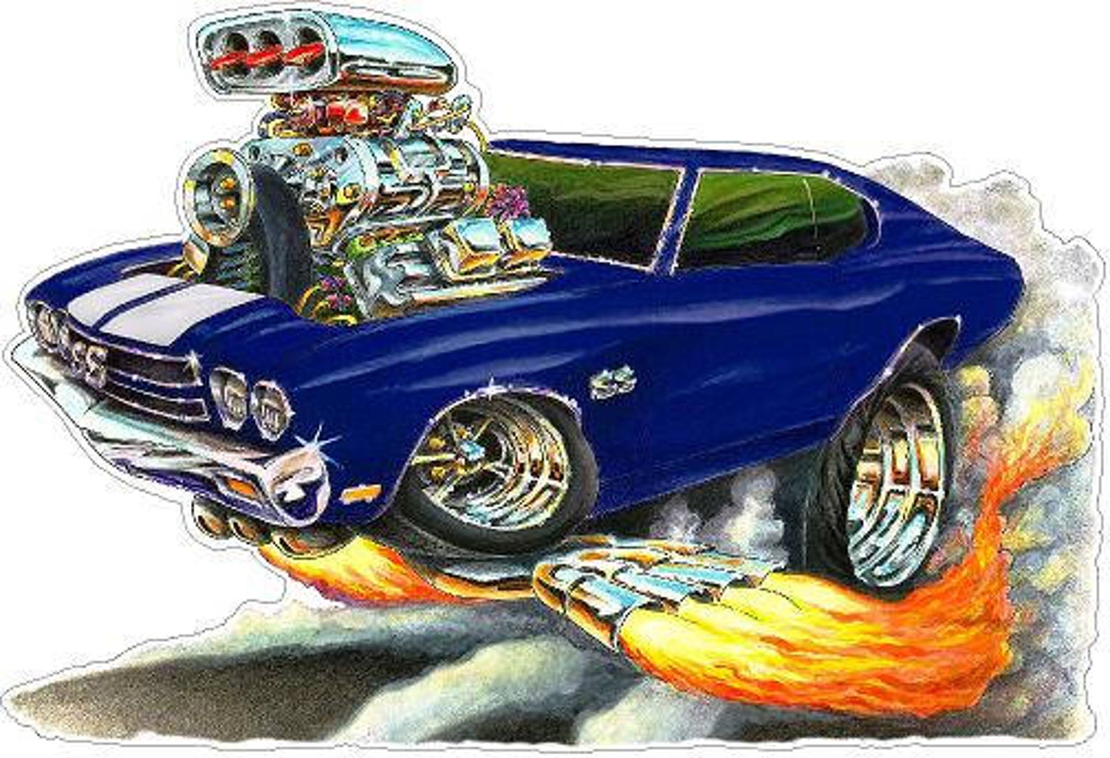 Muscle Car Wall Decal 1970 CHEVY Chevelle FB Car Photo Decal | Etsy