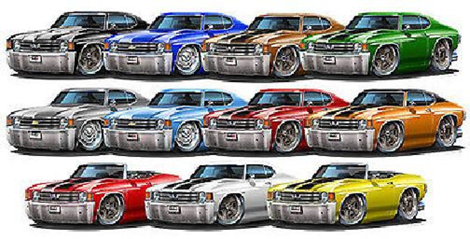 1971 Chevelle Wall Decal: Classic Car Illustration - Etsy
