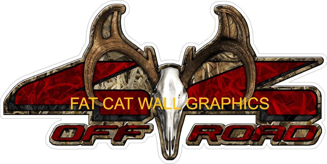 4x4 Buck Skull Grassland Logo WALL DECAL Movable Stickers | Etsy