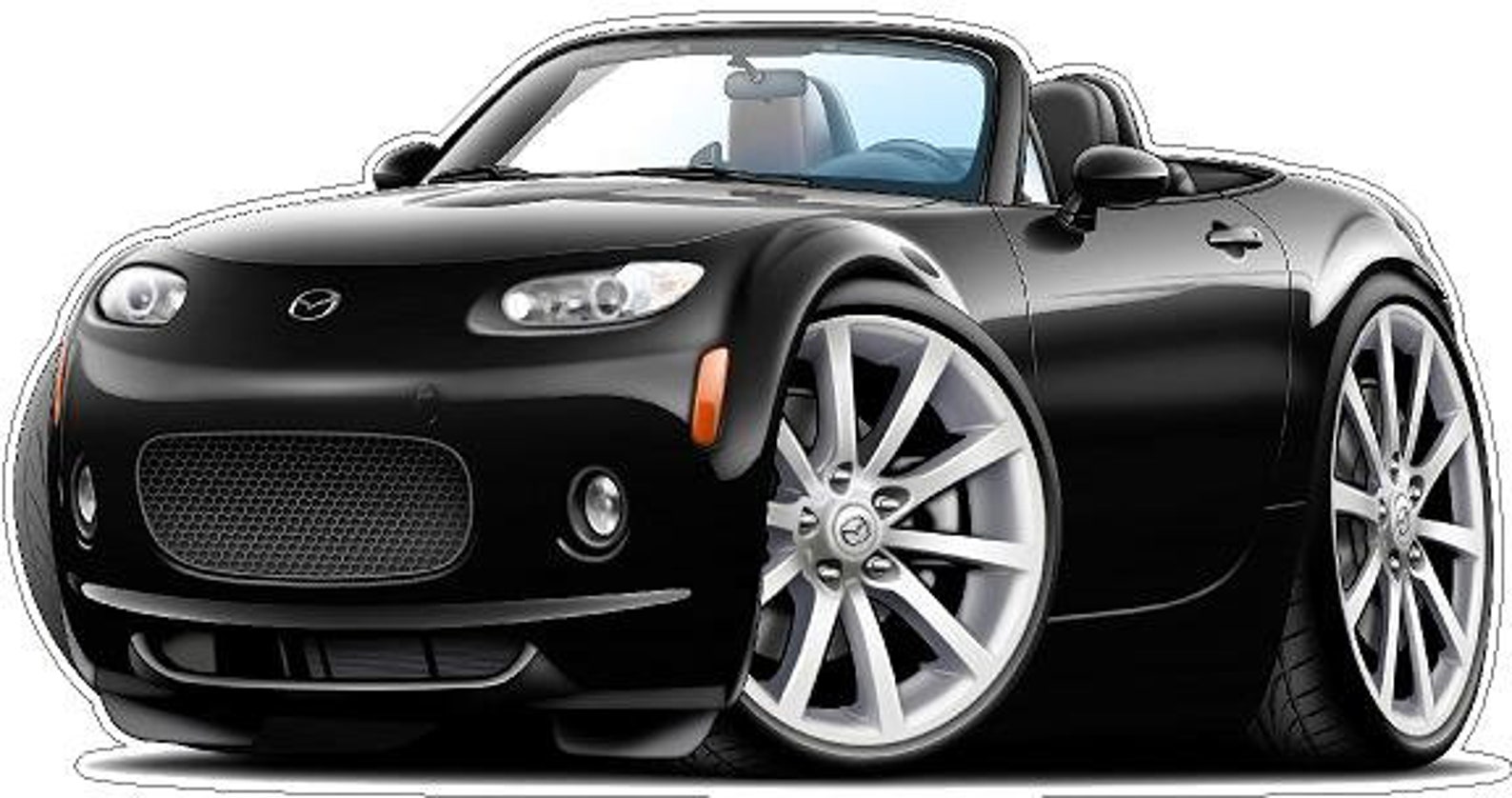 Classic 2000's Miata Cartoon Car Vinyl Decal Wall Graphic - Etsy