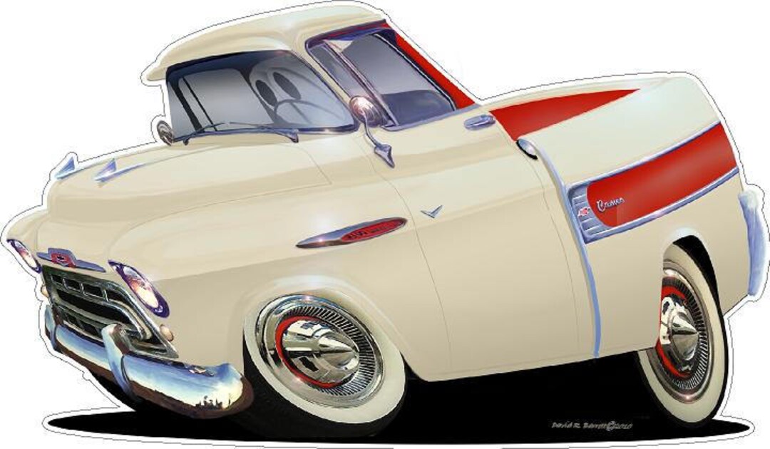 1957 Chevy Cameo Vinyl Wall Decal: Classic Cartoon Car Garage Decor - Etsy