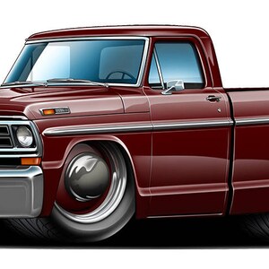1972 F100 Truck Wall Decal Vinyl Sticker Mural for Kids Boys Room Decor ...