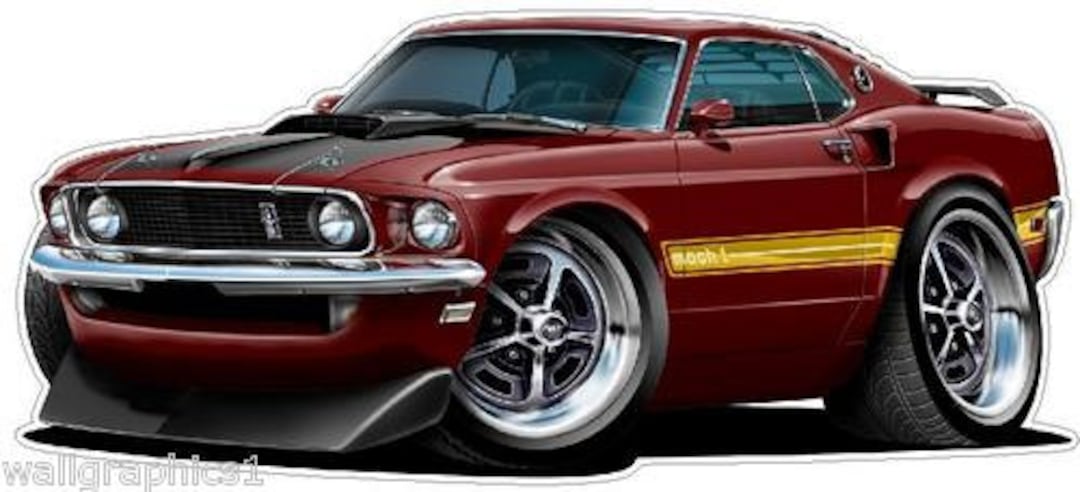 1969 Ford Mustang Mach-1 Vinyl Decal: Officially Licensed Wall Art - Etsy