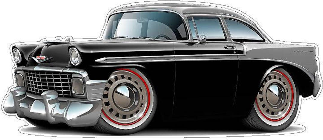 1956 Chevy Belair Cartoon Car Vinyl Wall Decal: Garage Decor - Etsy