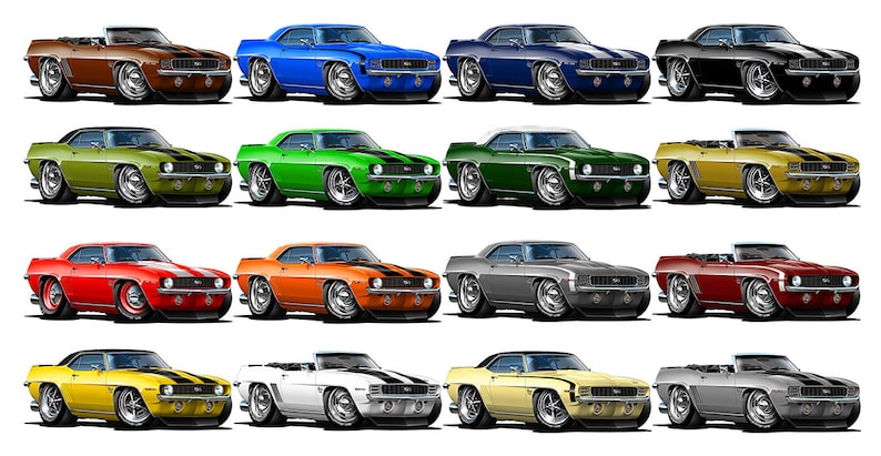1969 Camaro RS SS Wall Decal: Classic Car Art Graphic - Etsy