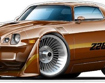 1980 Z28 Camaro w/ 5 Star Wheels Wall Decal, Vintage Car Decals ...