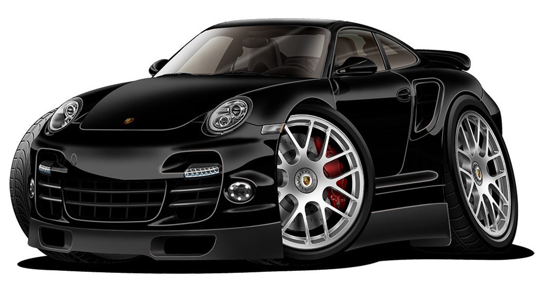 911 Turbo Cartoon Car Wall Decal: Choose Size & Color - Etsy