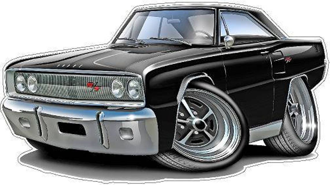 Classic Car Decal 1967 Coronet RT Old Vintage Cartoon Car - Etsy