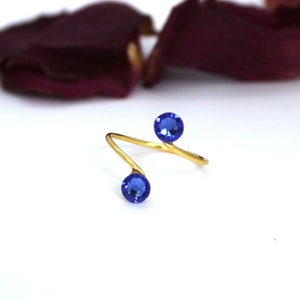 Sapphire Toe Ring Adjustable Toe Rings Blue Crystal Toe Ring Holiday ...