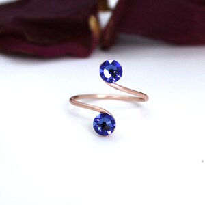 Sapphire Toe Ring Adjustable Toe Rings Blue Crystal Toe Ring Holiday ...