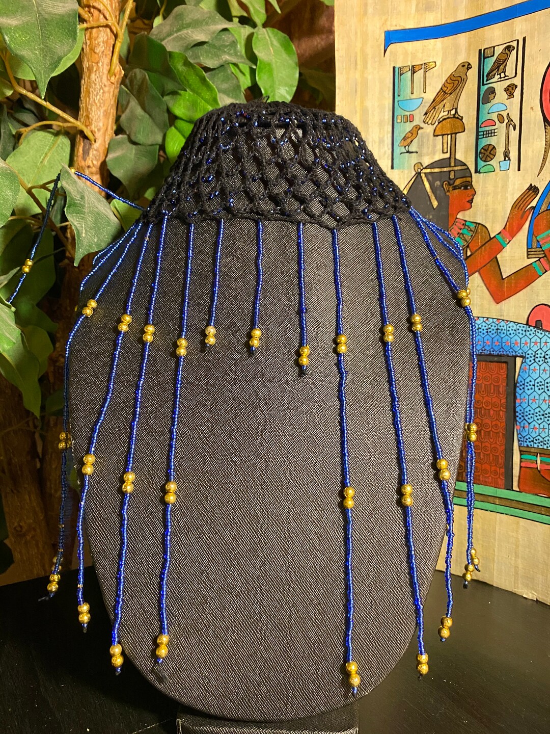 Cleopatra Beaded Headpiece Headwear Cap Hat Fancy Dress Costume - Etsy