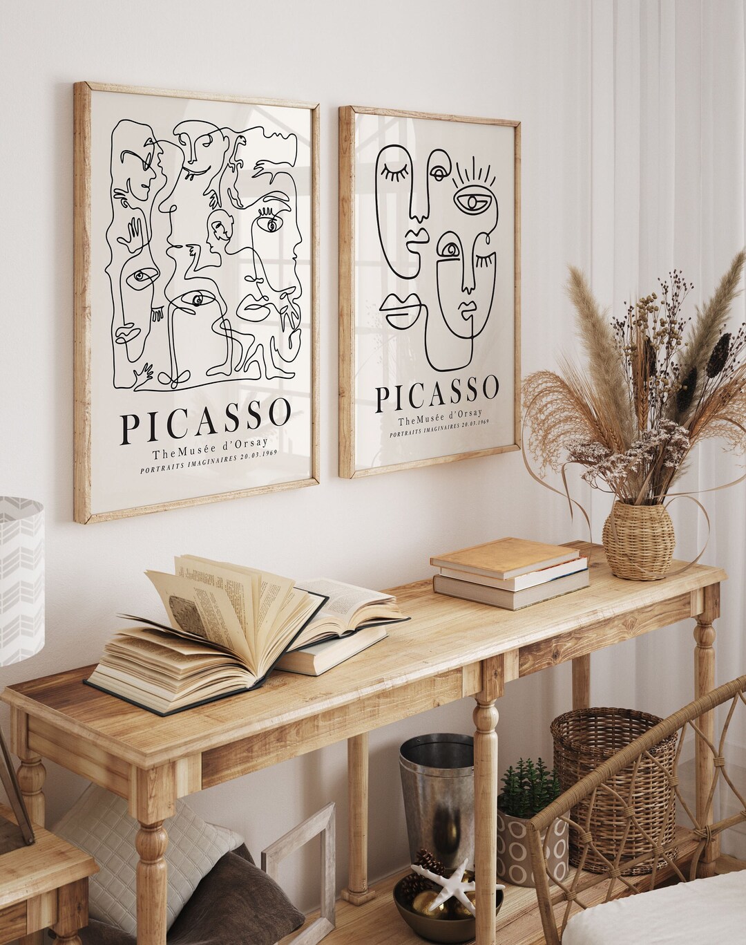 Beige Line Art Museum Poster, Set of 2 Neutral Prints, Gallery Wall ...