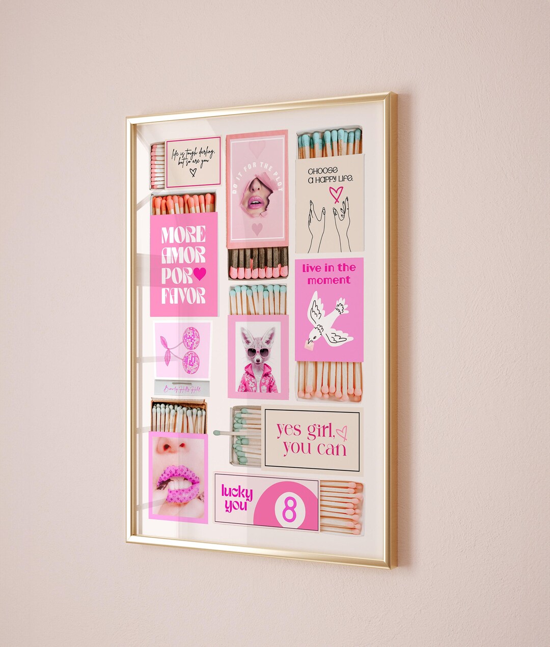 Trendy Matches Poster Pink Prints Matchbox Print Matchbook ...