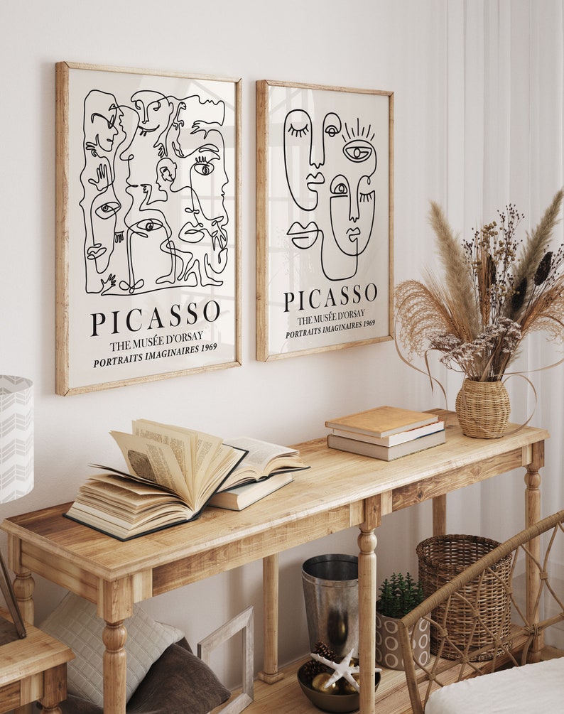 Picasso Line Art Print Set: Beige Neutral Gallery Wall (digital ...