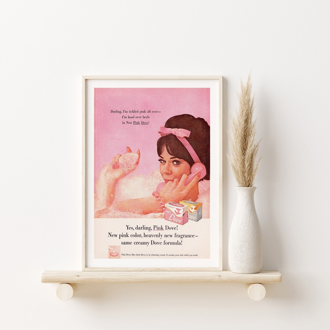 Vintage Beauty Poster 1960s Decor Dove Soap Advertising Magazine Ads ...