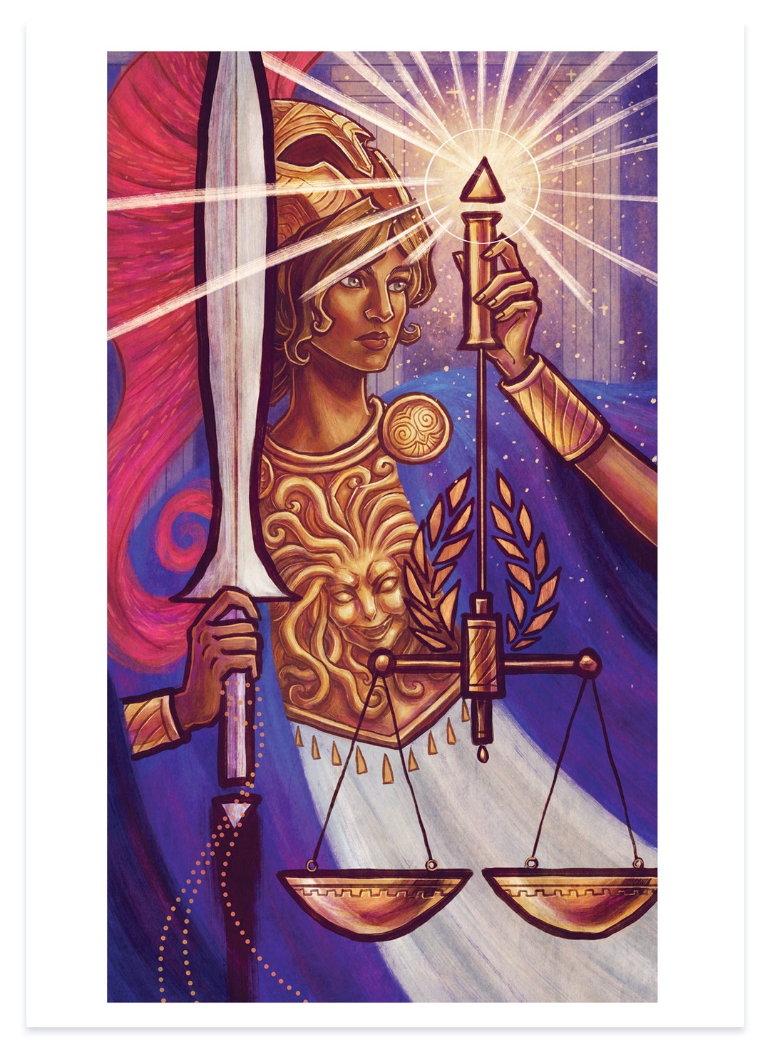 Athena Minerva 5x7 Art Print Justice - Etsy