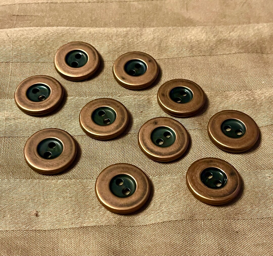 10 Vintage Copper Metal Buttons: 3/4 Inch, 2-hole, New Old Stock - Etsy
