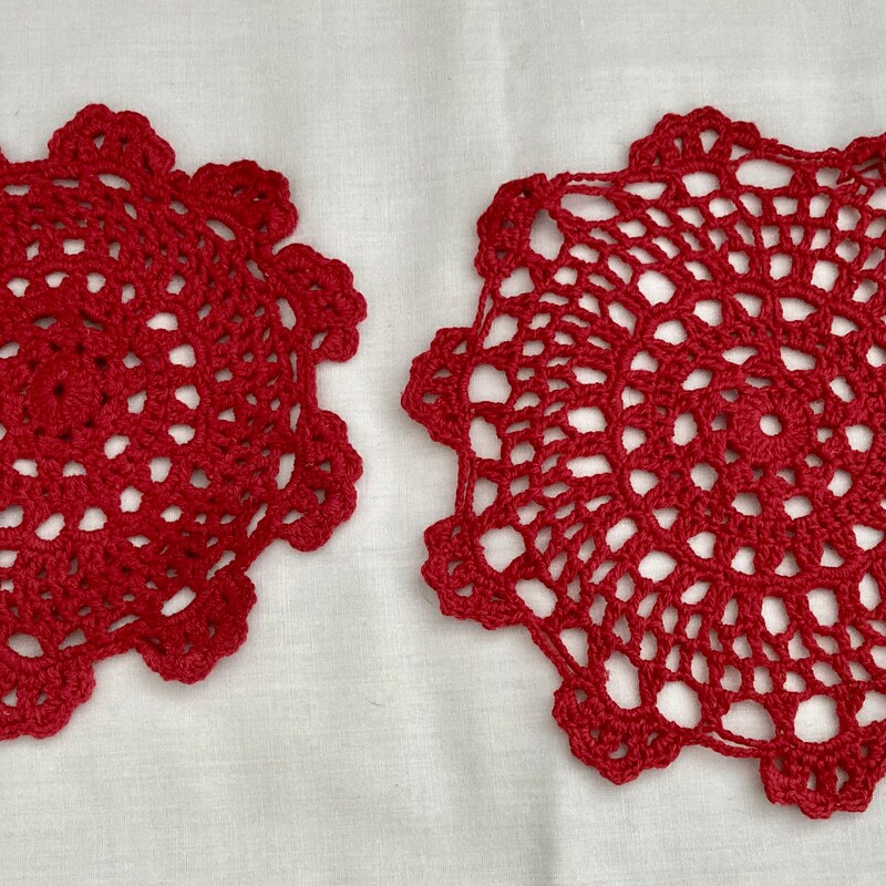 Red Doilies - Etsy