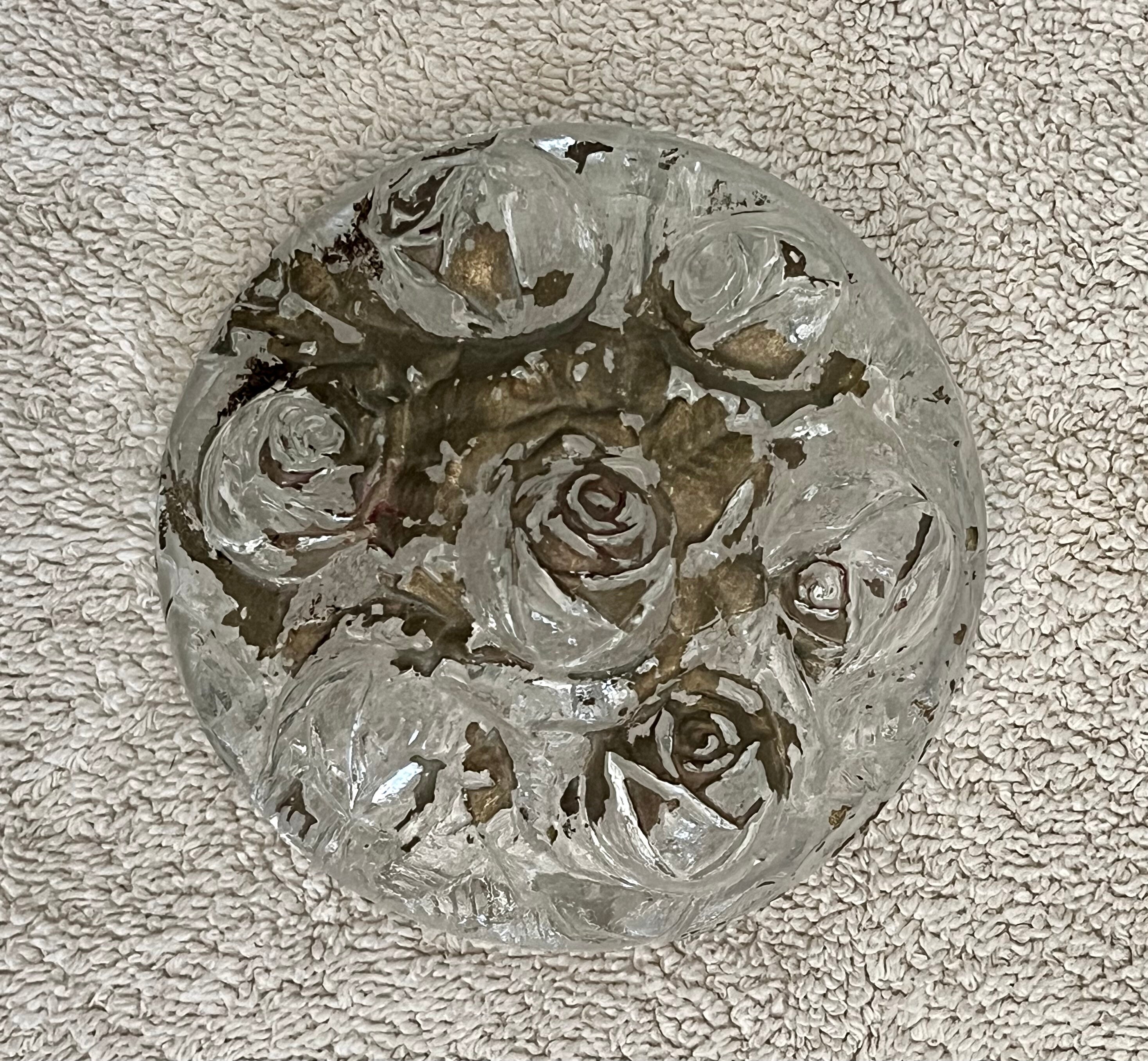 Antique Victorian Goofus Glass Powder Gilt Rose Covered Vanity - Etsy