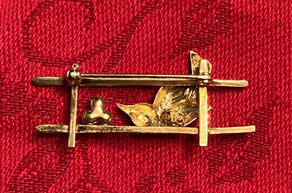 1960s Large Signed Creed Gold Filled Bird Cultured Pe… - Gem