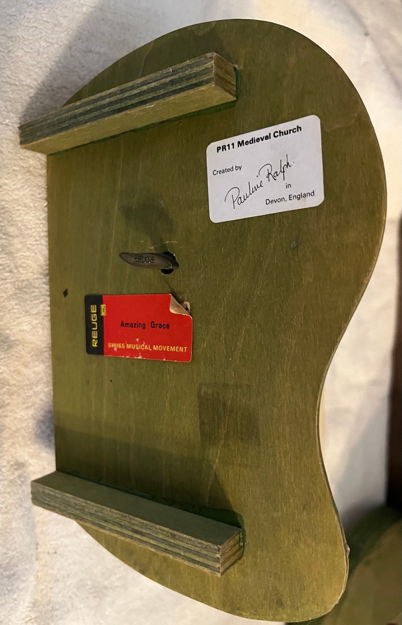 Vintage Pauline Ralph Medieval Church Handmade Music Box Amazing Grace ...