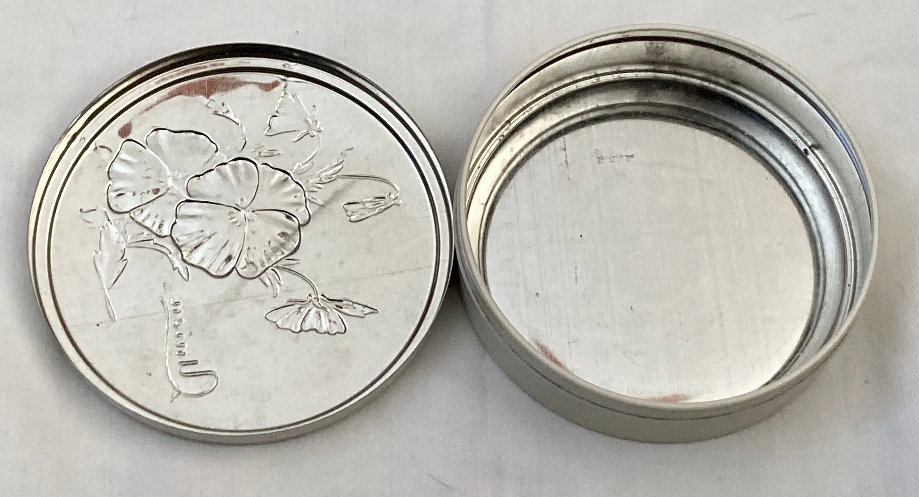 RARE Vintage Union Chocolate Works Lithograph Violet Small Embossed Tin ...