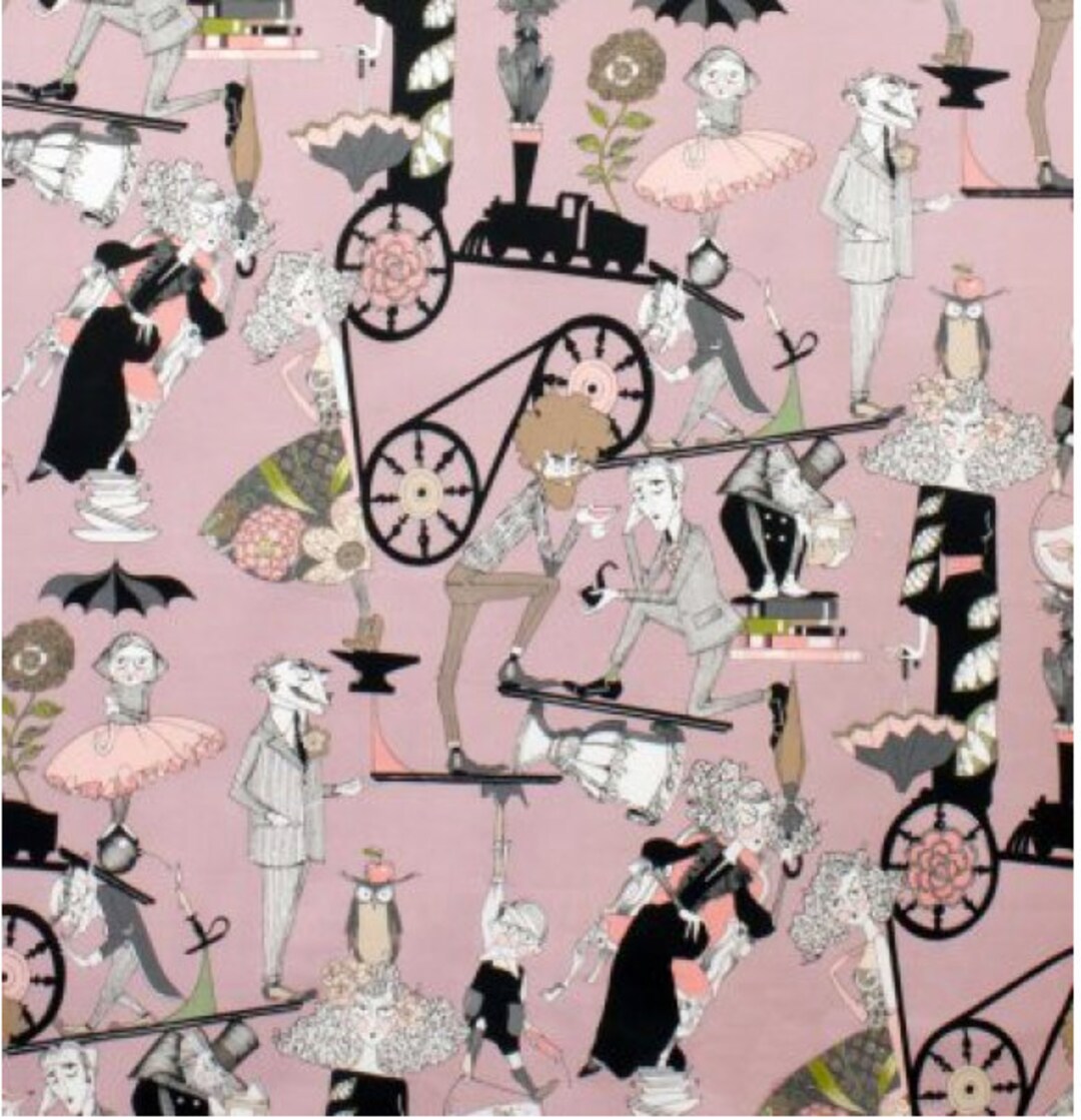 A Ghastlie End Alexander Henry Pink Mauve Background 100% Cotton Fabric ...