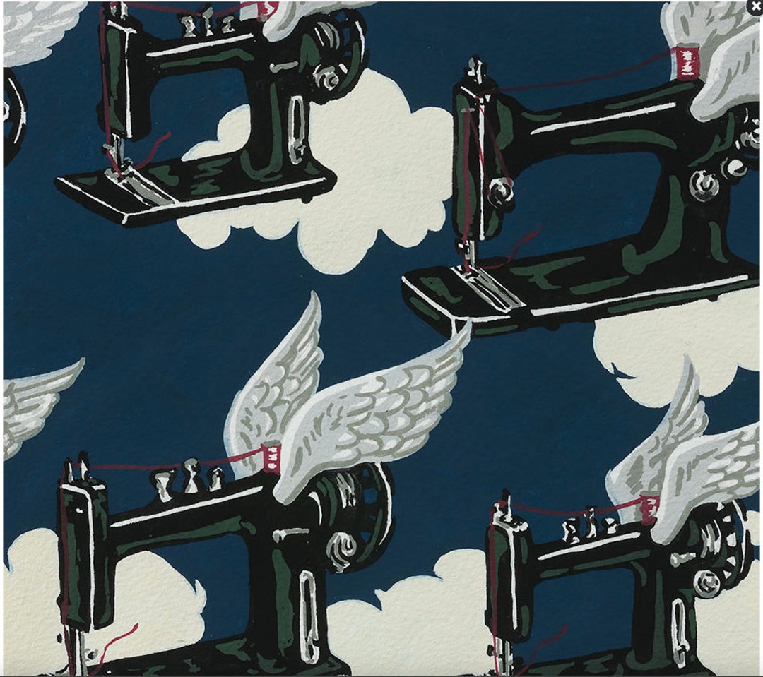 Flying Machines / Alexander Henry Fabric / Sewing Machines With Wings ...