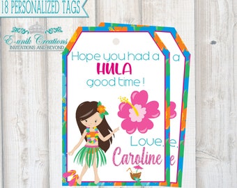Luau Favor Tags - Etsy