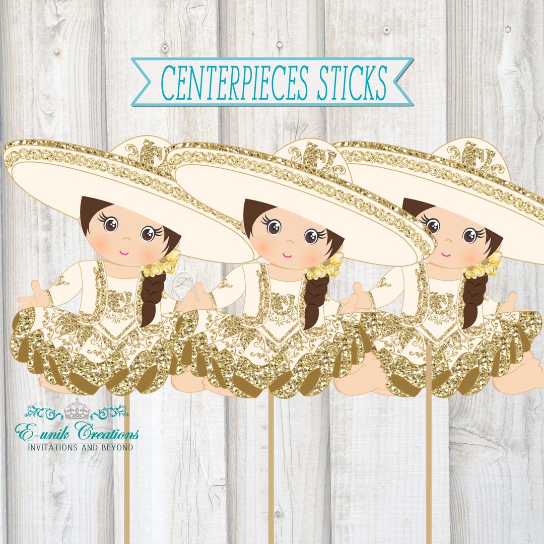 Charrita Cutouts, Charra Centerpieces, Baby Charra Decor, Charro Baby ...