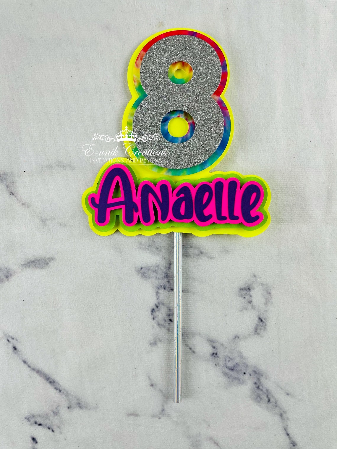 Tie Dye Cake Topper Groovy Party Topper Retro Party Topper - Etsy