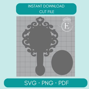 Princess Mirror Invitation Cut File: SVG, PNG, PDF (digital Download ...